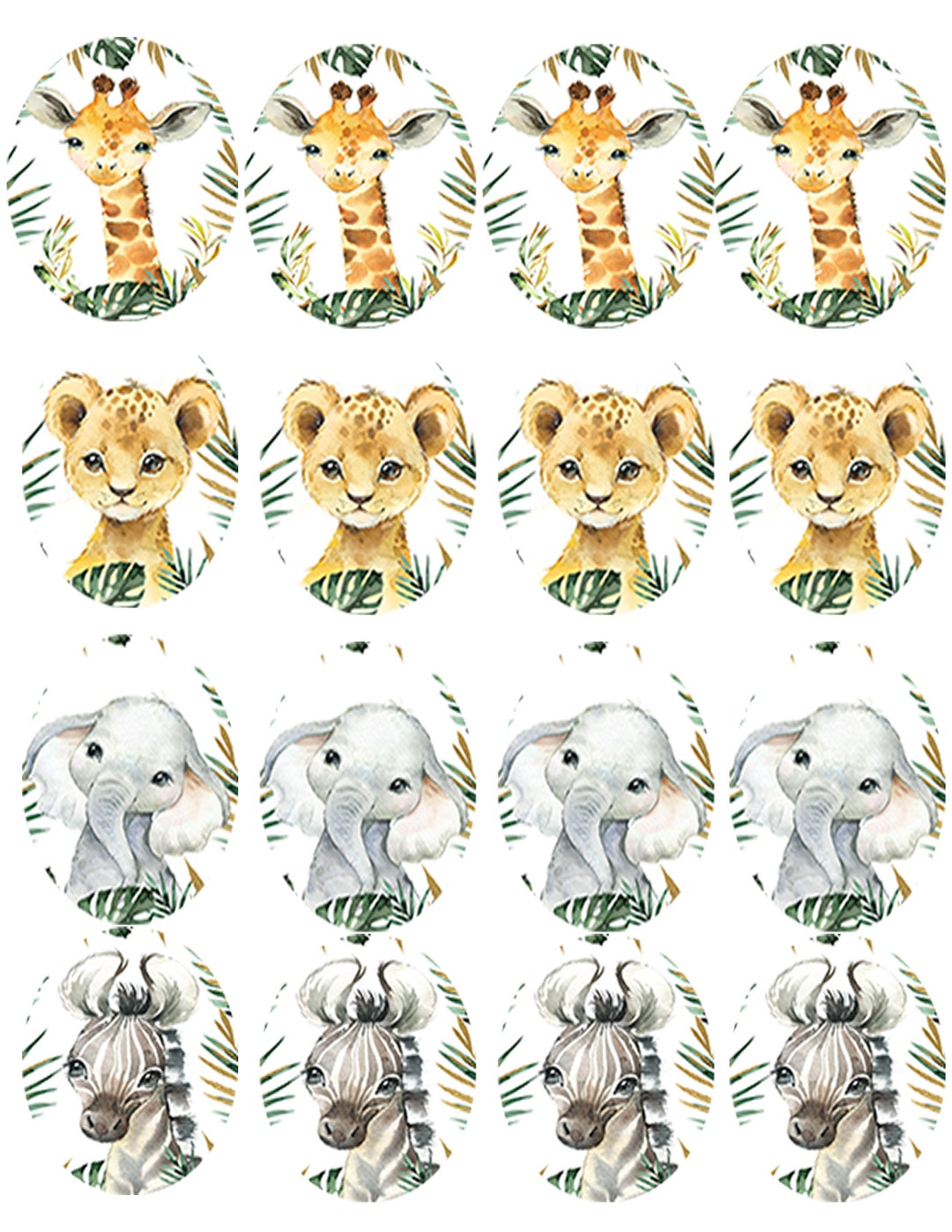 Safari Animal Baby Cupcake Toppers - Etsy