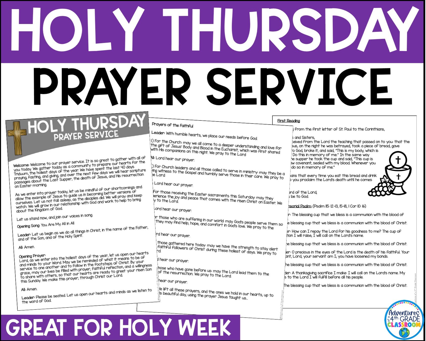 Holy Thursday Prayer Service | Catholic - Etsy