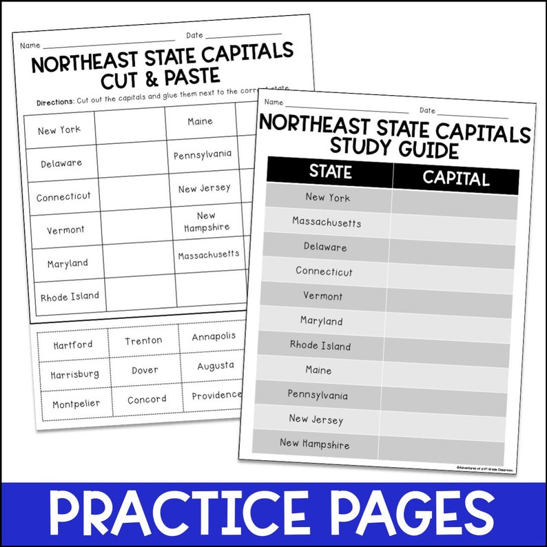Northeast Region State Capitals - Etsy