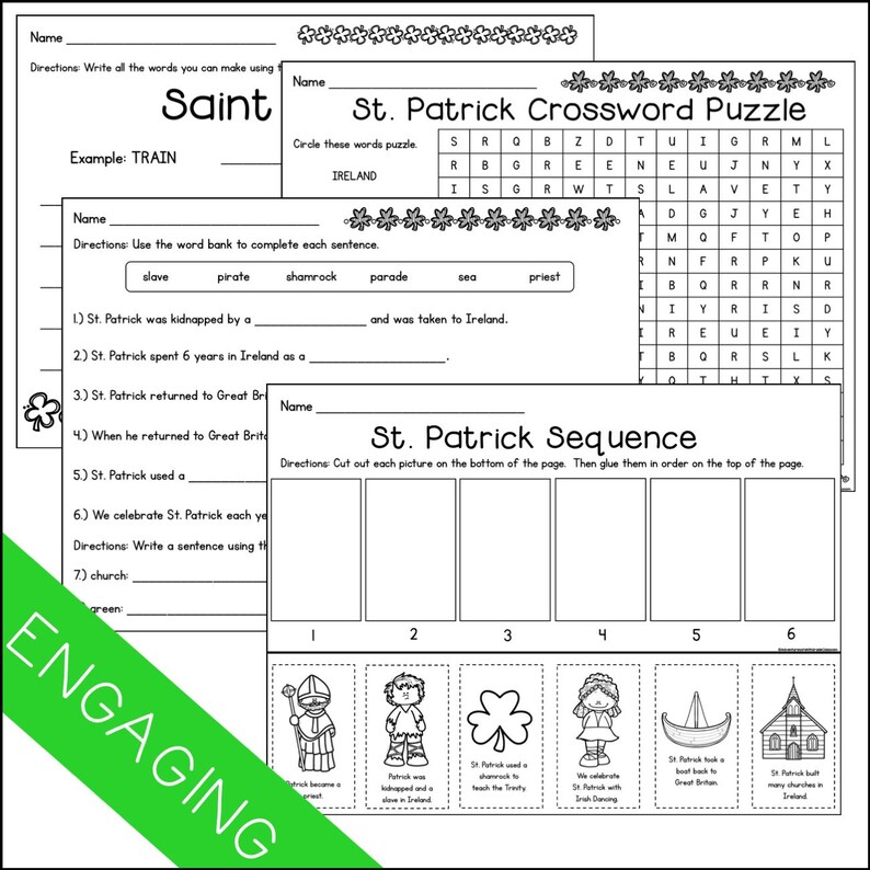 St. Patrick's Day Activities: the Story of St. Patrick - Etsy