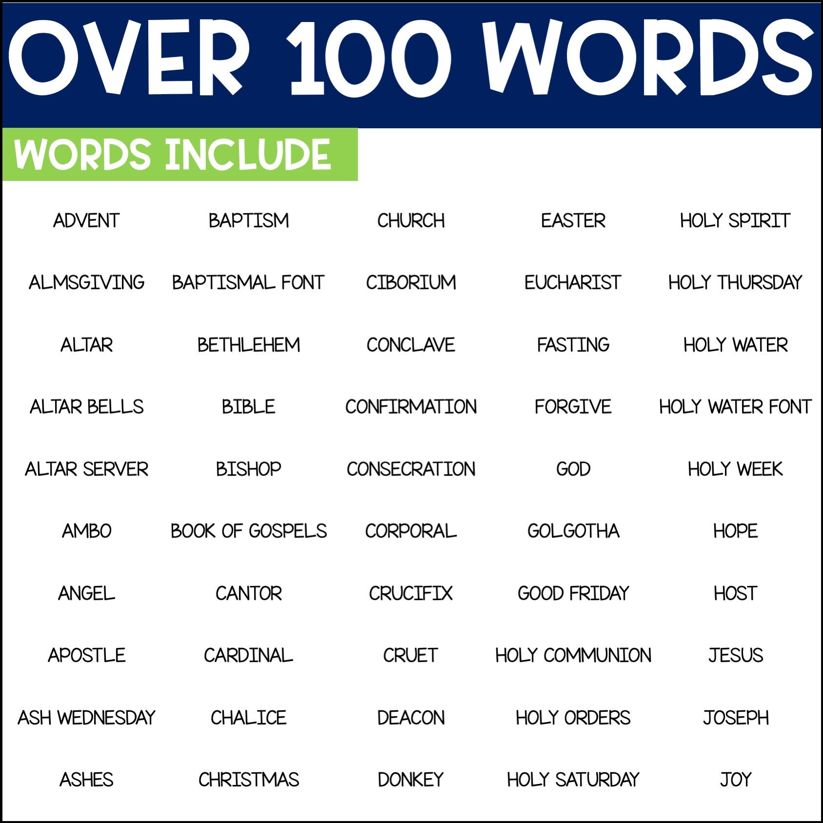 Catholic Vocabulary Word Wall - Etsy