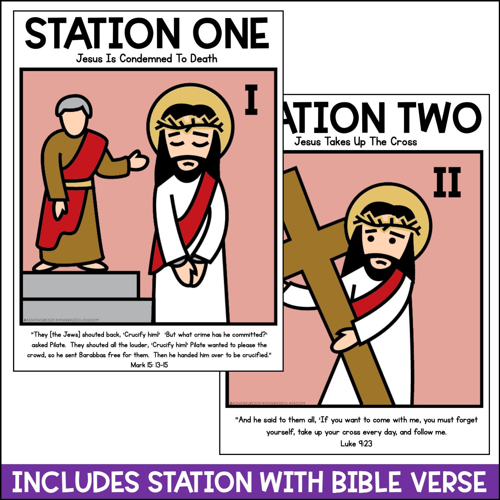 Stations of the Cross Bulletin Board | Ash Wednesday | Lent - Etsy