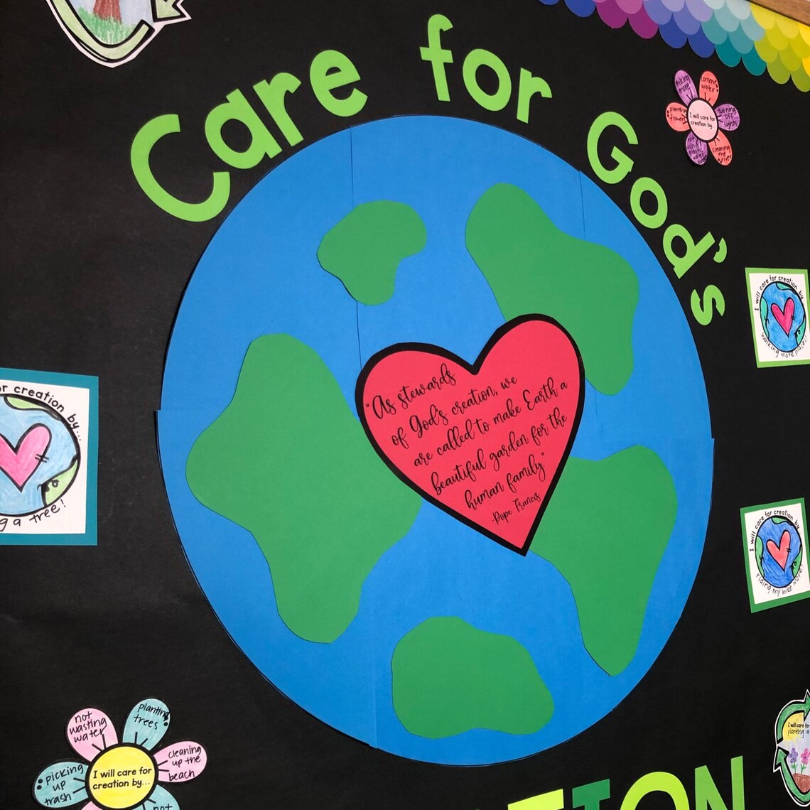Earth Day | Creation Bulletin Board Set | April - Etsy