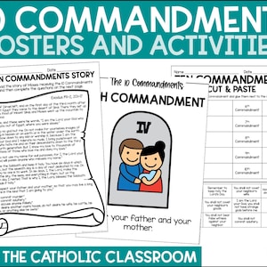 10 Commandments Posters & Activities | Catholic - Etsy