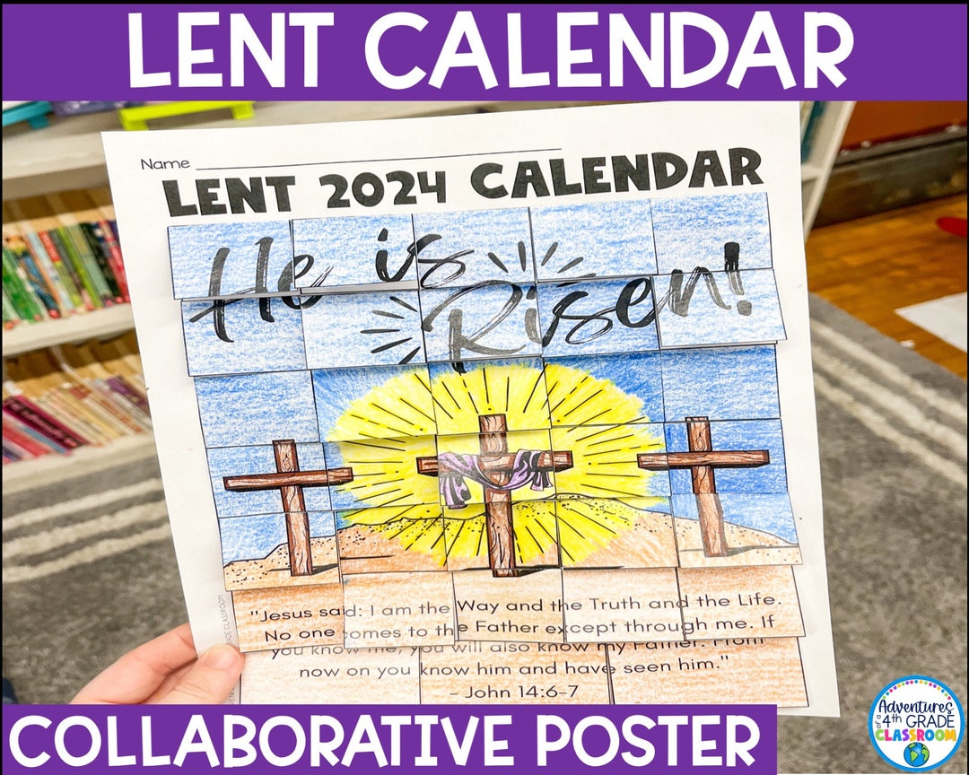 Lent Calendar | Individual Collaborative Poster | Ash Wednesday - Etsy