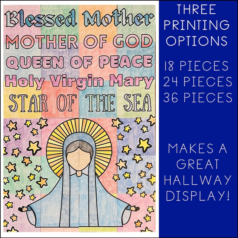 Names of Mary Collaborative Poster | Mother of God - Etsy