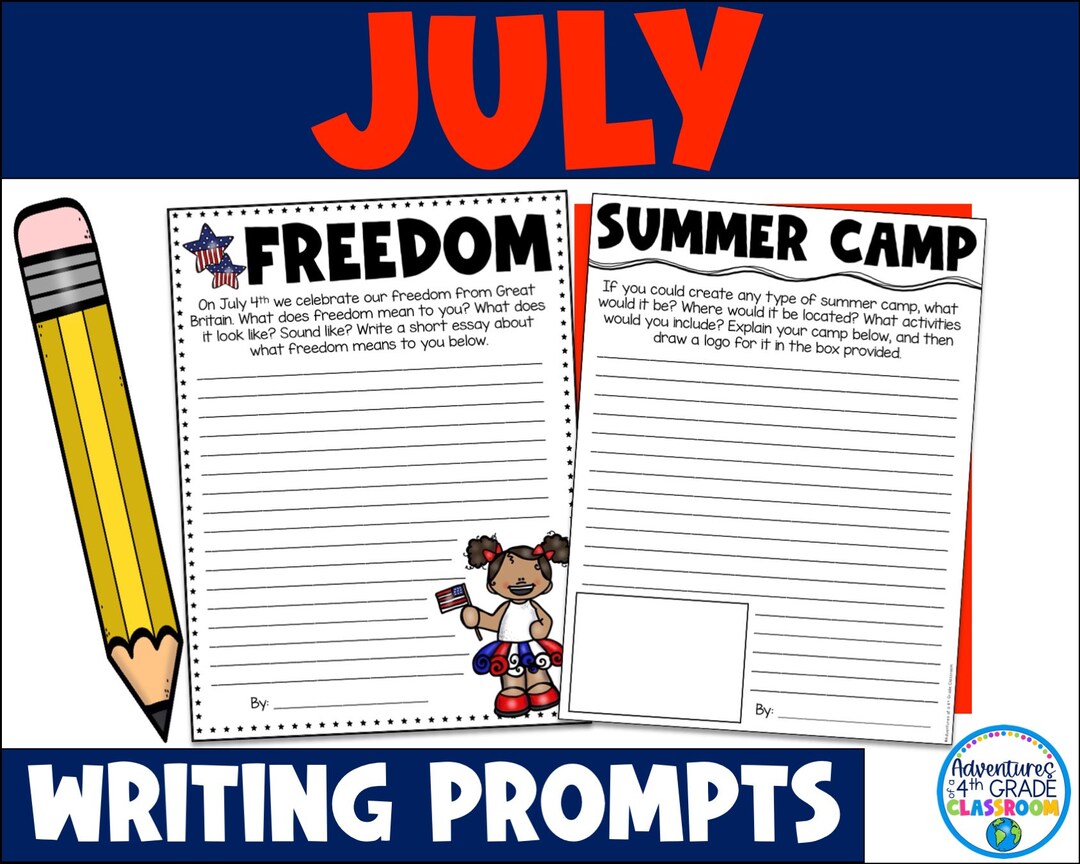 July Writing Prompts - Etsy