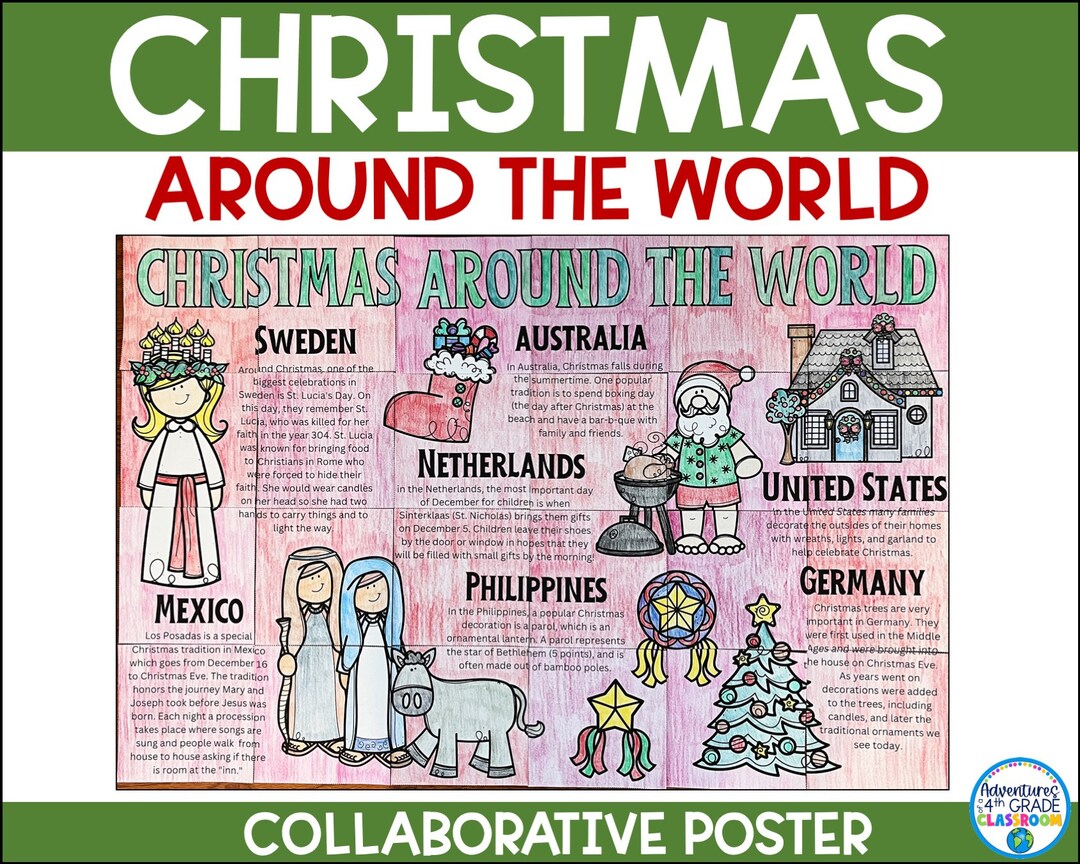 Christmas Around the World Collaborative Poster - Etsy