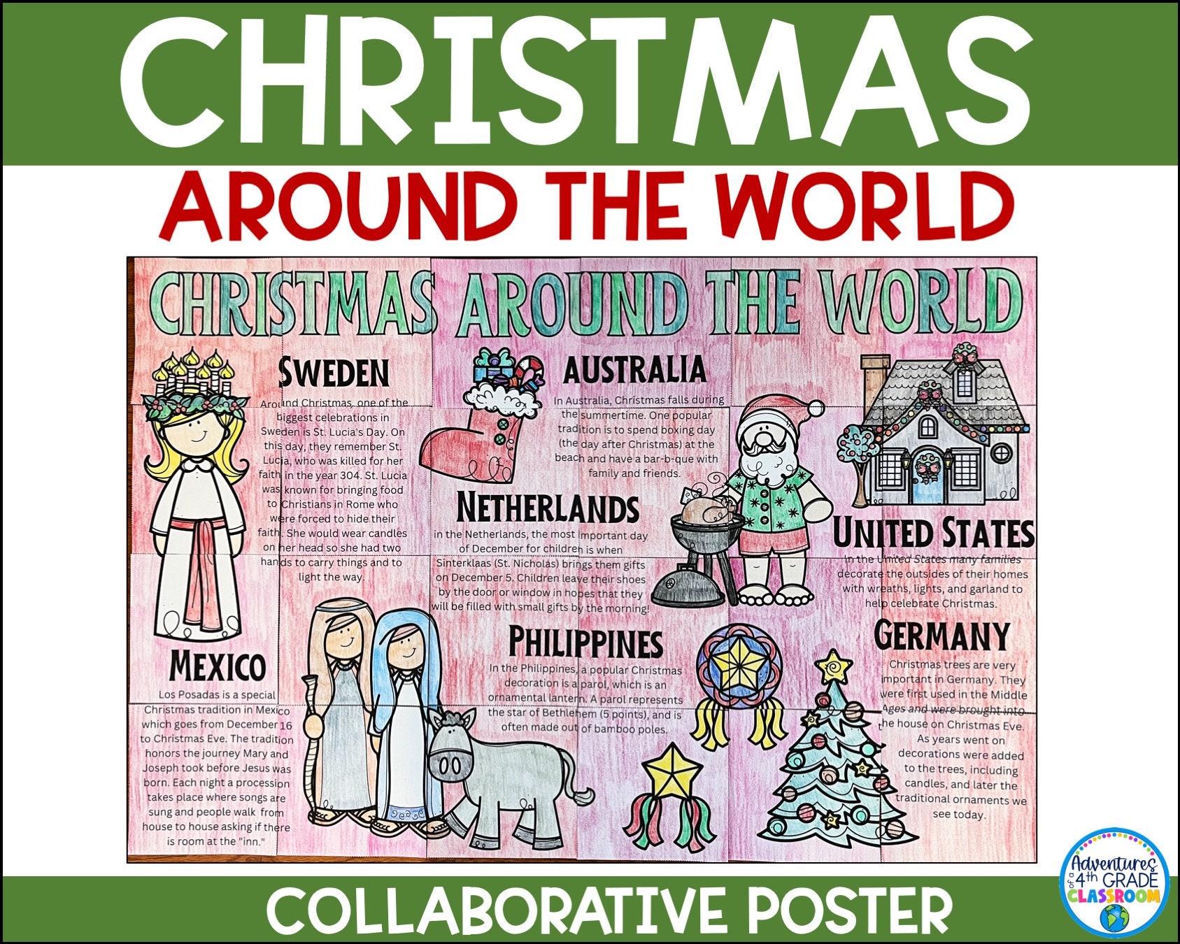 Christmas Around the World Collaborative Poster - Etsy