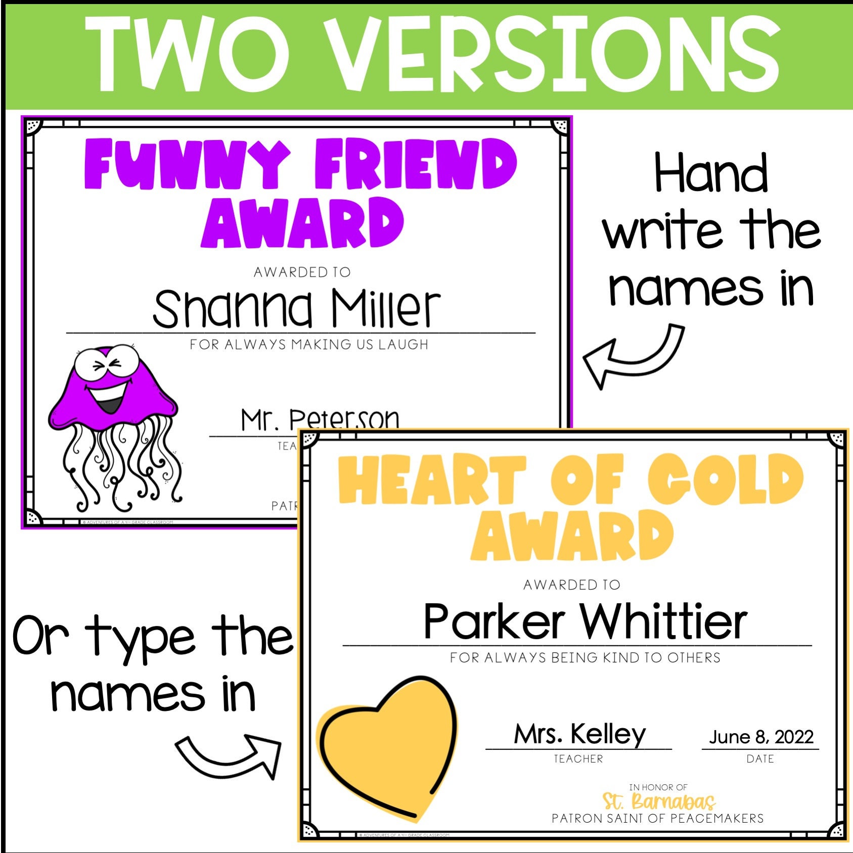 End of Year Classroom Awards Catholic - Etsy