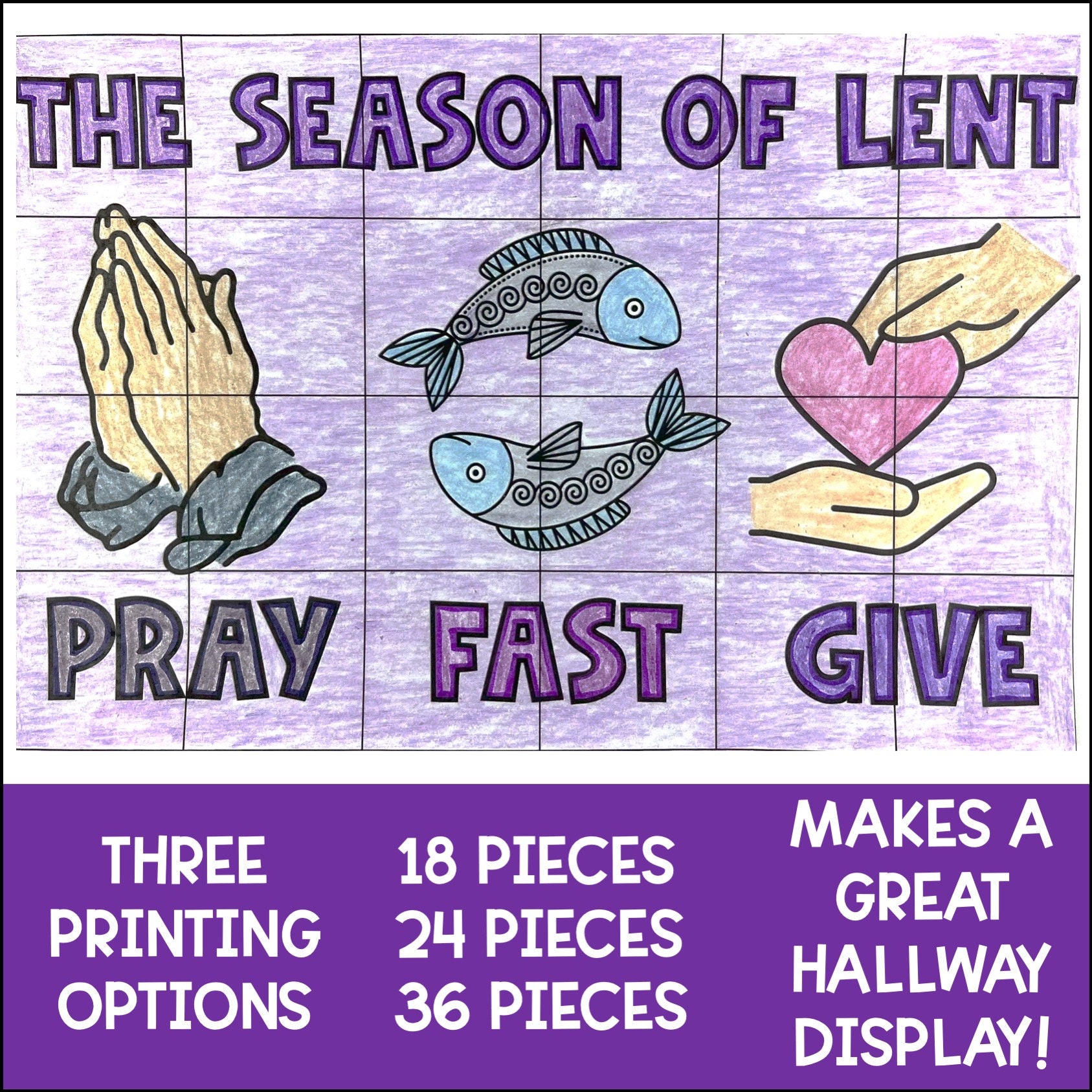 Lent Collaborative Poster | Catholic | Ash Wednesday - Etsy
