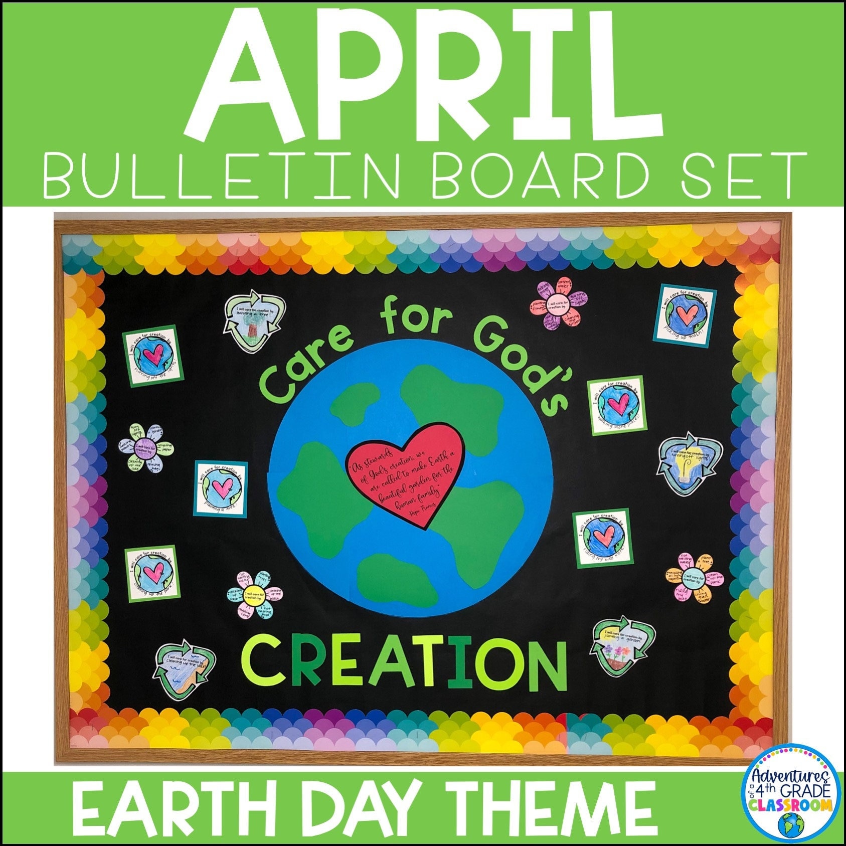 Earth Day | Creation Bulletin Board Set | April - Etsy
