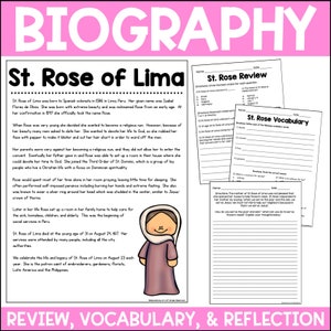 St. Rose of Lima Biography & Activities - Etsy