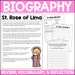 St. Rose of Lima Biography & Activities - Etsy