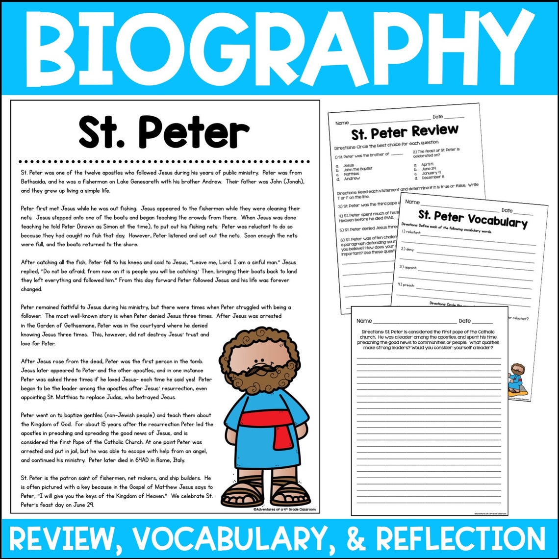 St. Peter Biography & Activities - Etsy