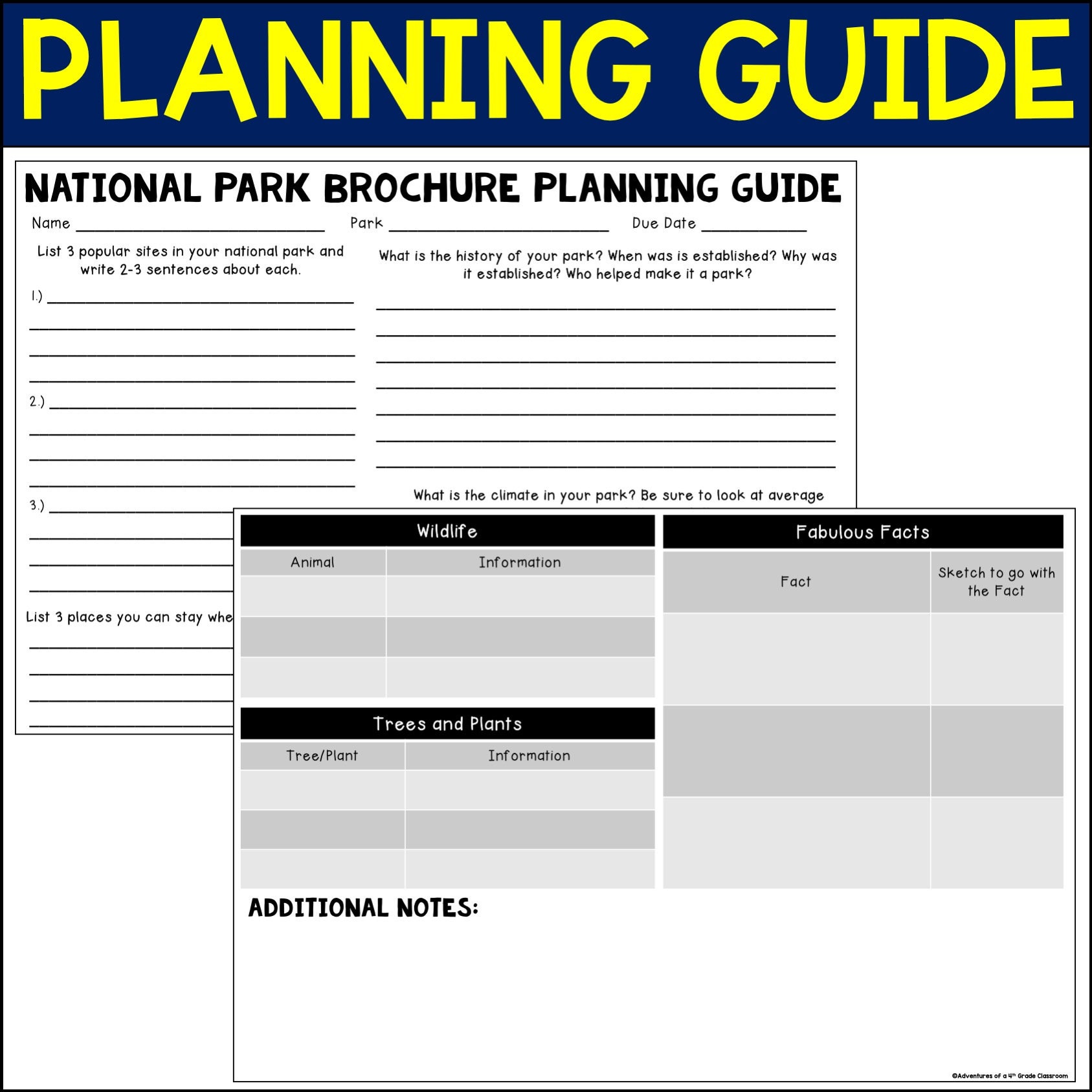 National Park Research Project | Brochures - Etsy