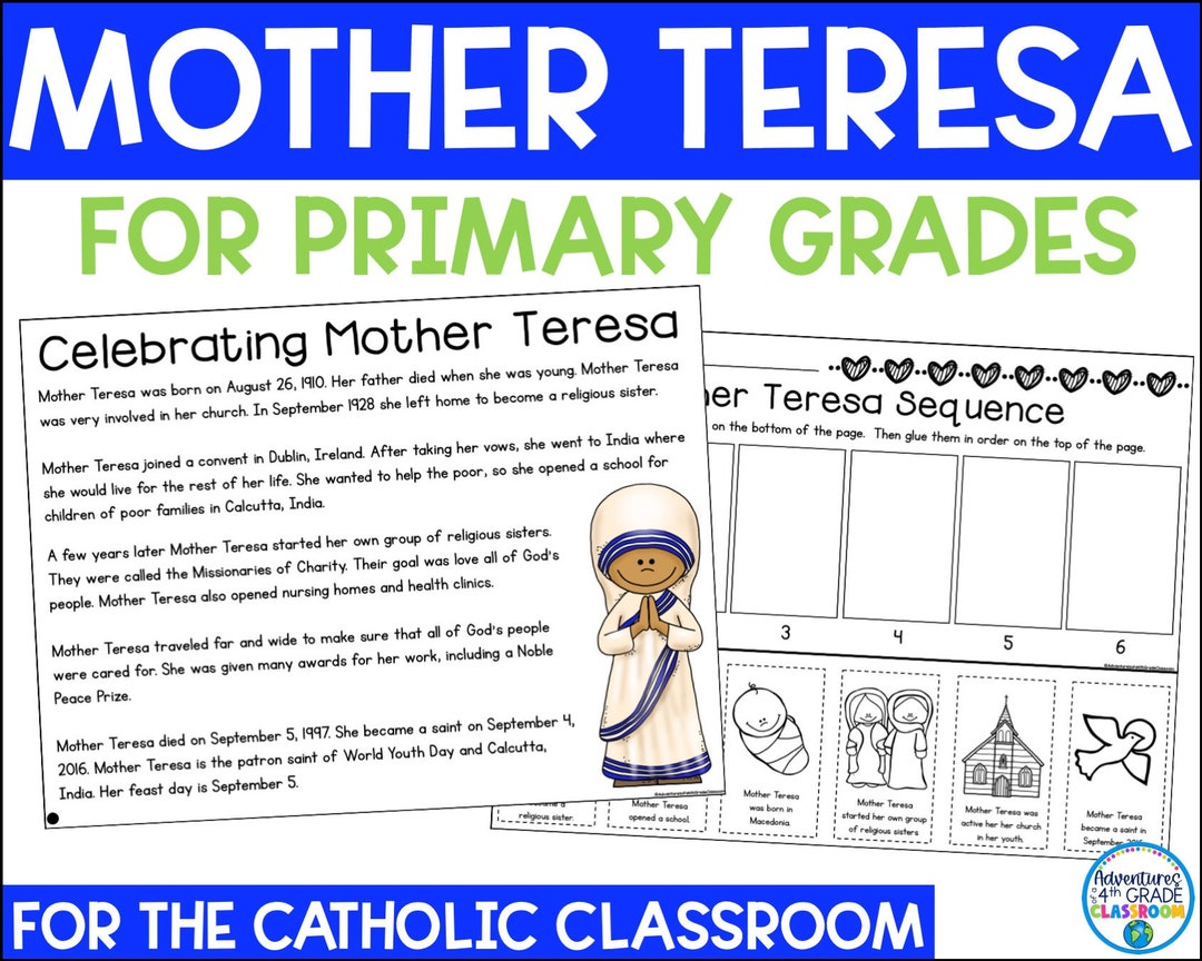 Mother Teresa Activities for Primary Grades - Etsy