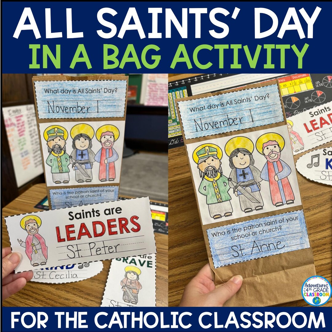 All Saints' Day Catholic Coloring and Tracing Craft Activity - Etsy