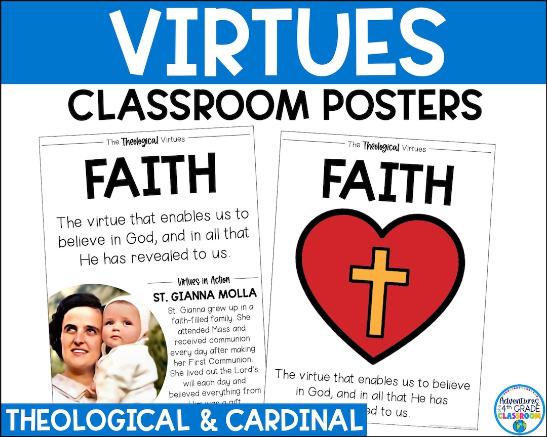Theological and Cardinal Virtues Posters - Etsy