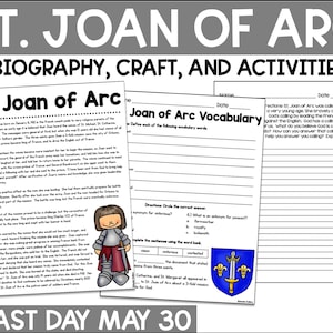 St. Joan of Arc Biography & Activities - Etsy