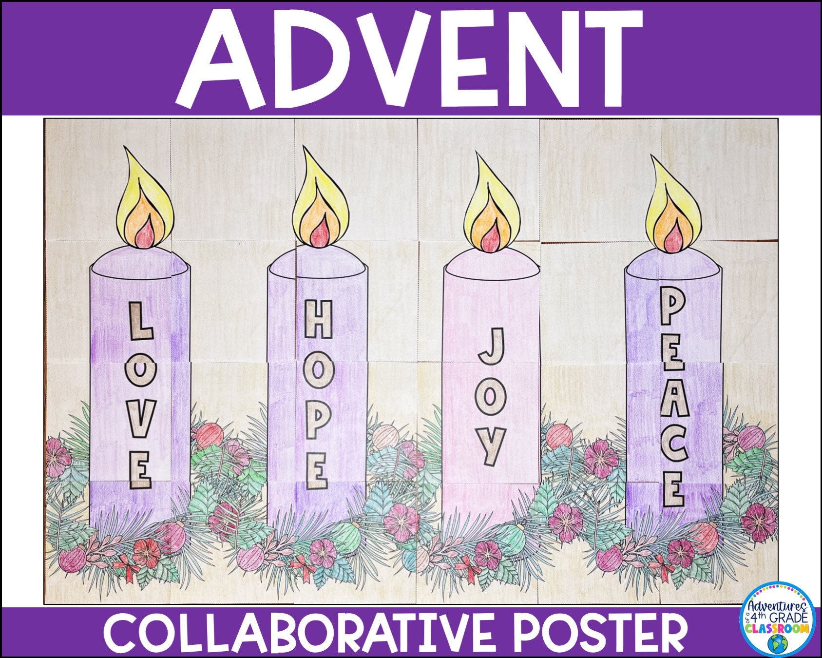 Advent Wreath Collaborative Poster | Catholic - Etsy