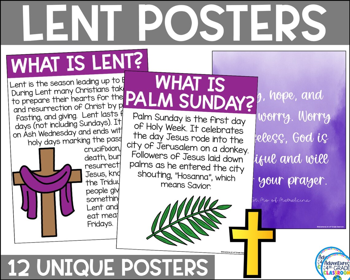Lent Posters | Classroom Decor - Etsy