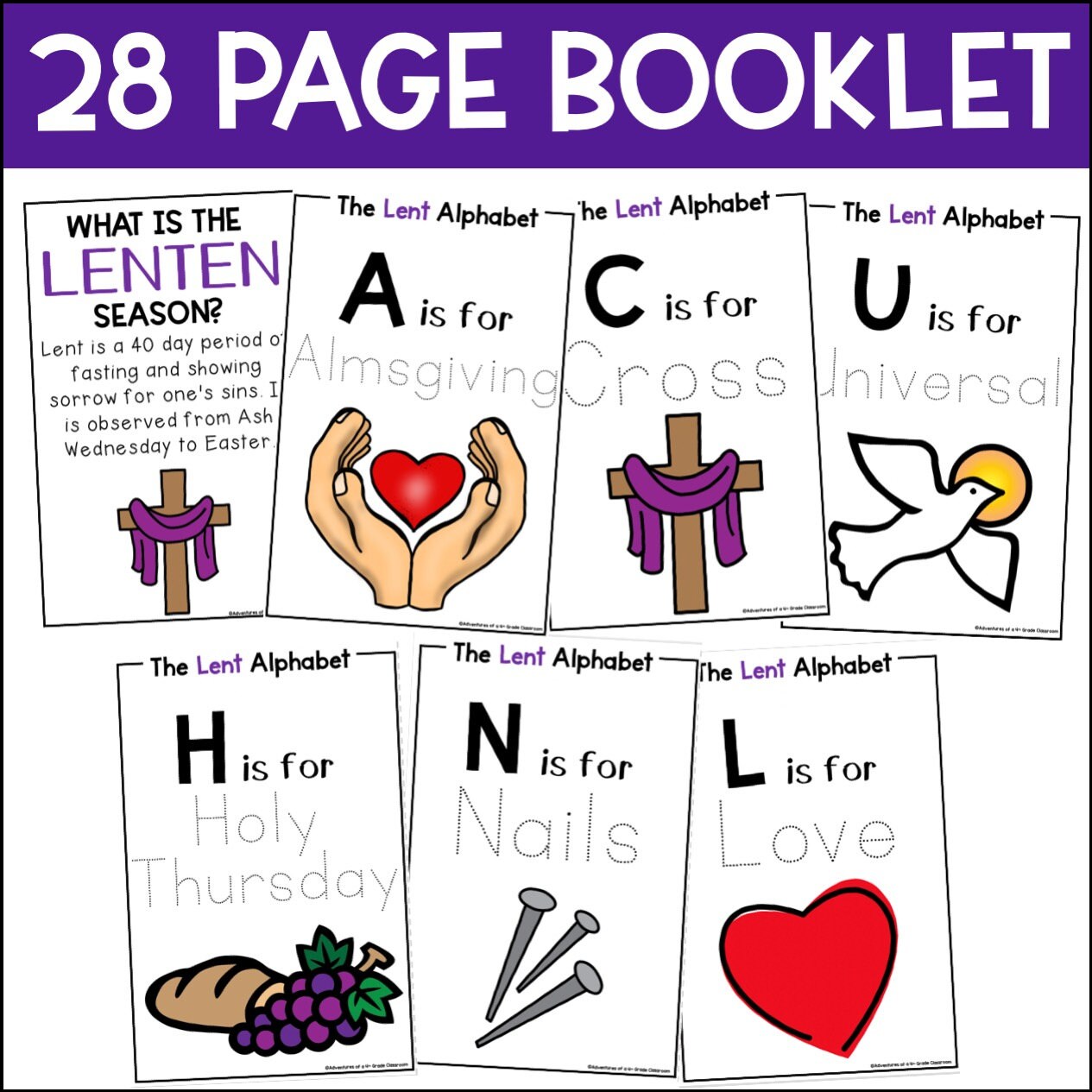Lent Activity Booklet & Alphabet Pre-school and Kindergarten - Etsy