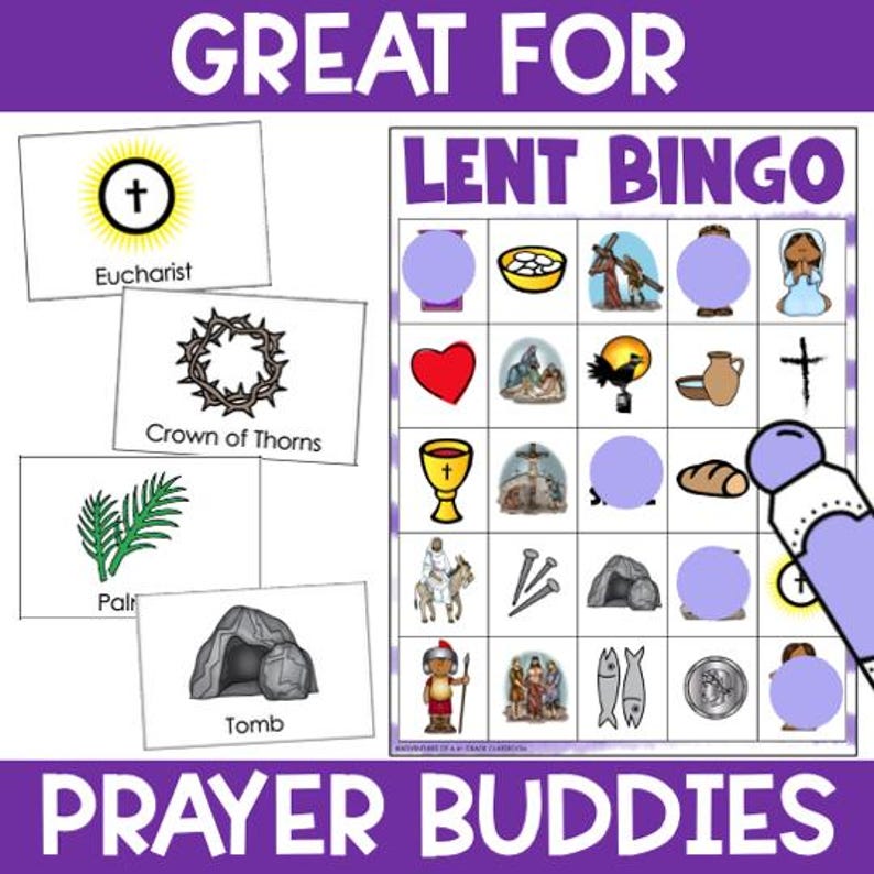 Catholic Lent Activities Bingo Game for Kids Ash Wednesday & Holy Week ...