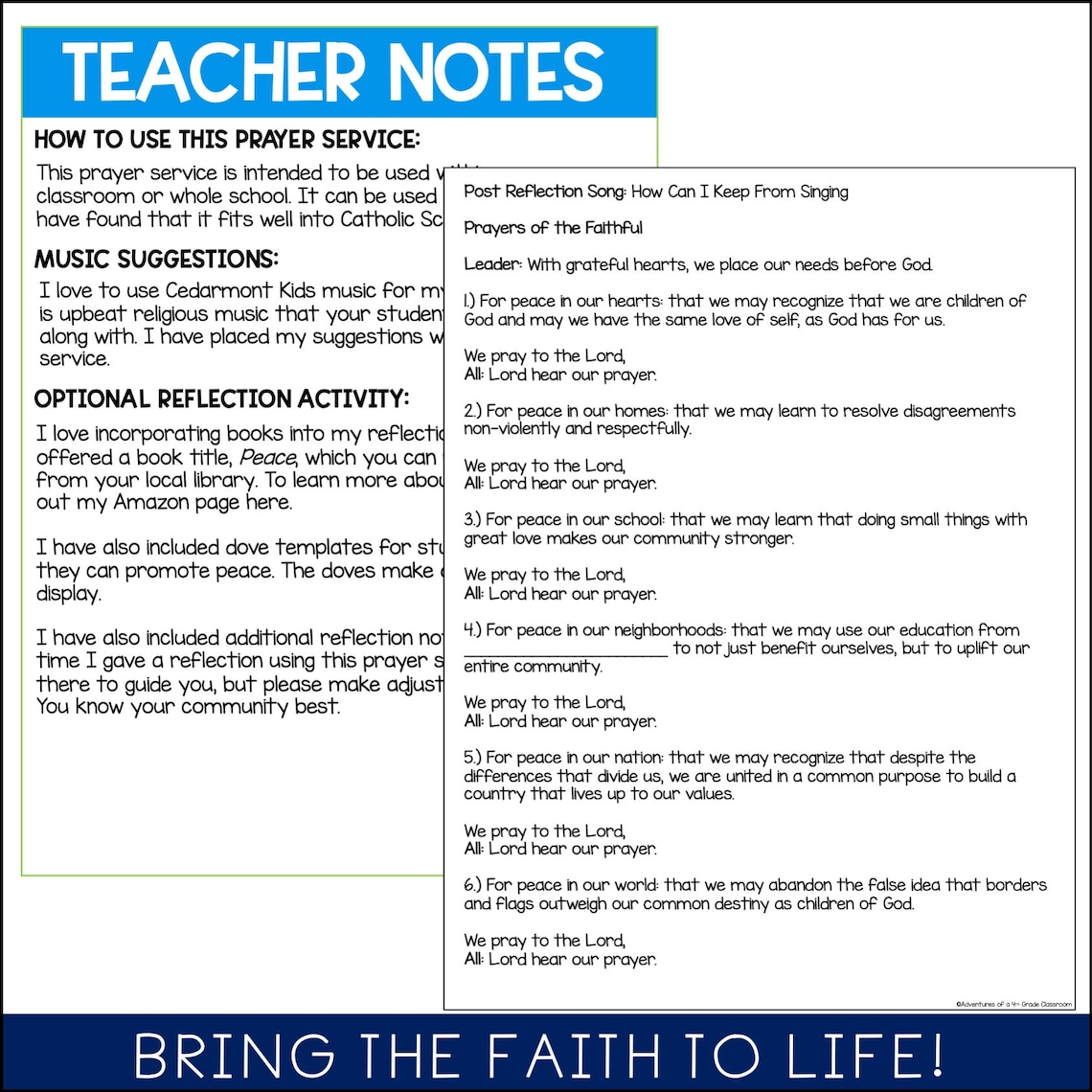 Peacemakers Prayer Service | Catholic Schools Week - Etsy