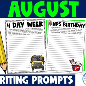 August Writing Prompts - Etsy