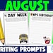 August Writing Prompts - Etsy