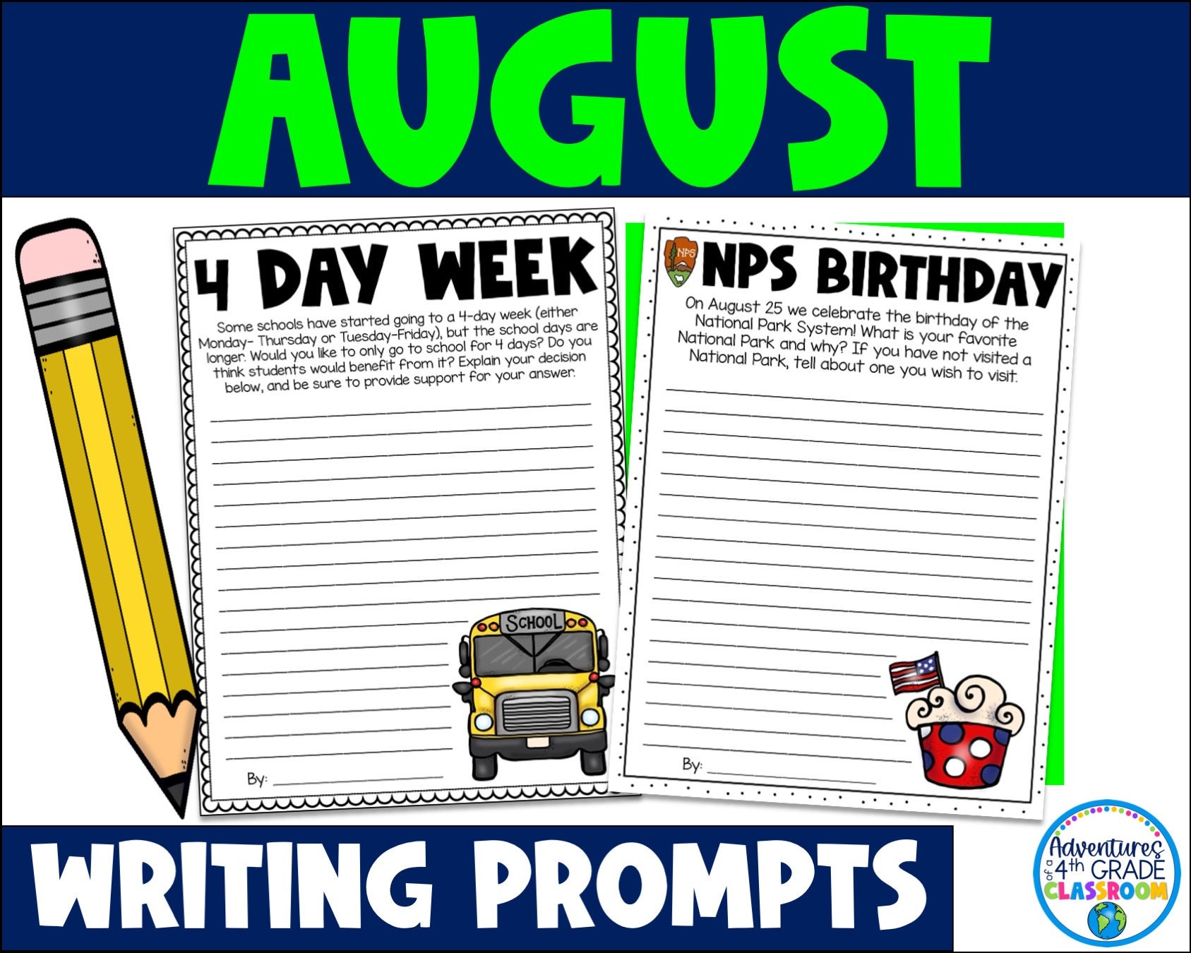 August Writing Prompts - Etsy
