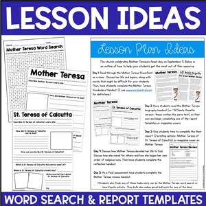 Mother Teresa Biography & Activities (st. Teresa of Calcutta) - Etsy