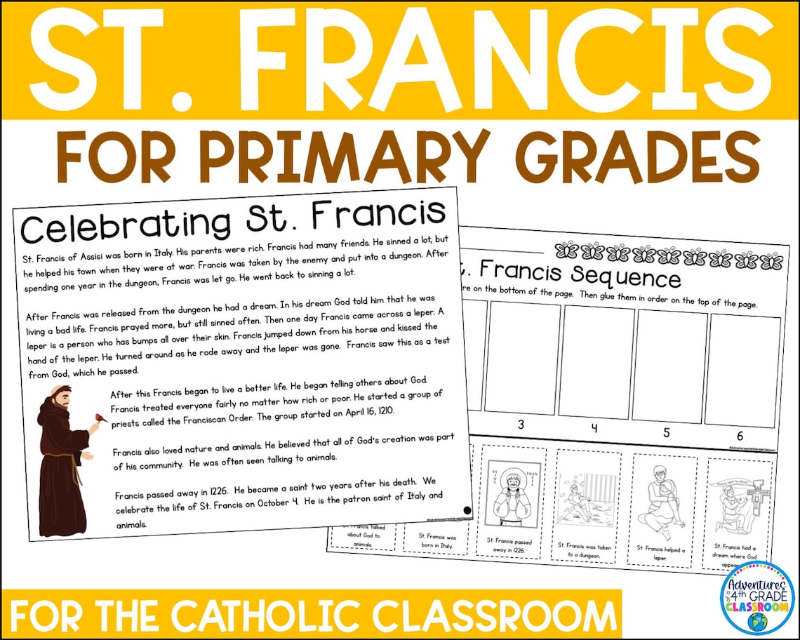St. Francis of Assisi Activities | Primary Grades - Etsy