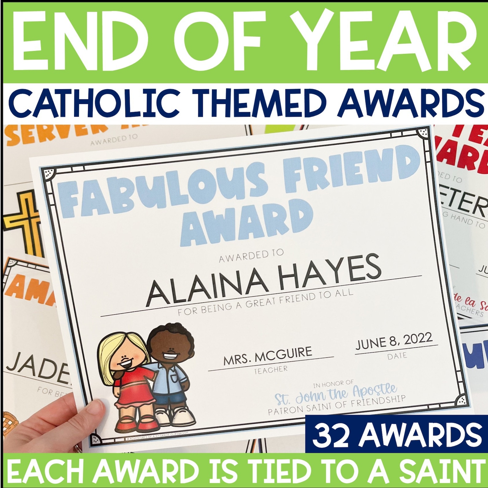End of Year Classroom Awards Catholic - Etsy