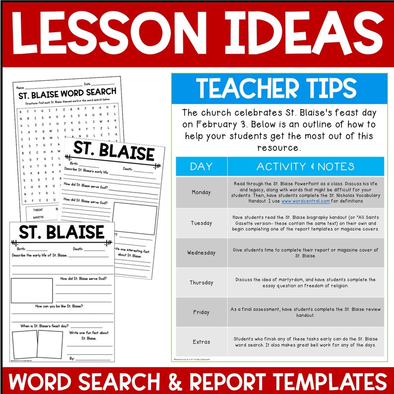 St. Blaise Biography & Activities - Etsy