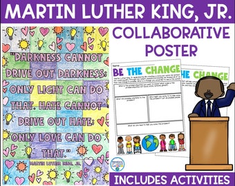 Printable Dr. Martin Luther King Jr Collaborative Coloring Poster Craft ...