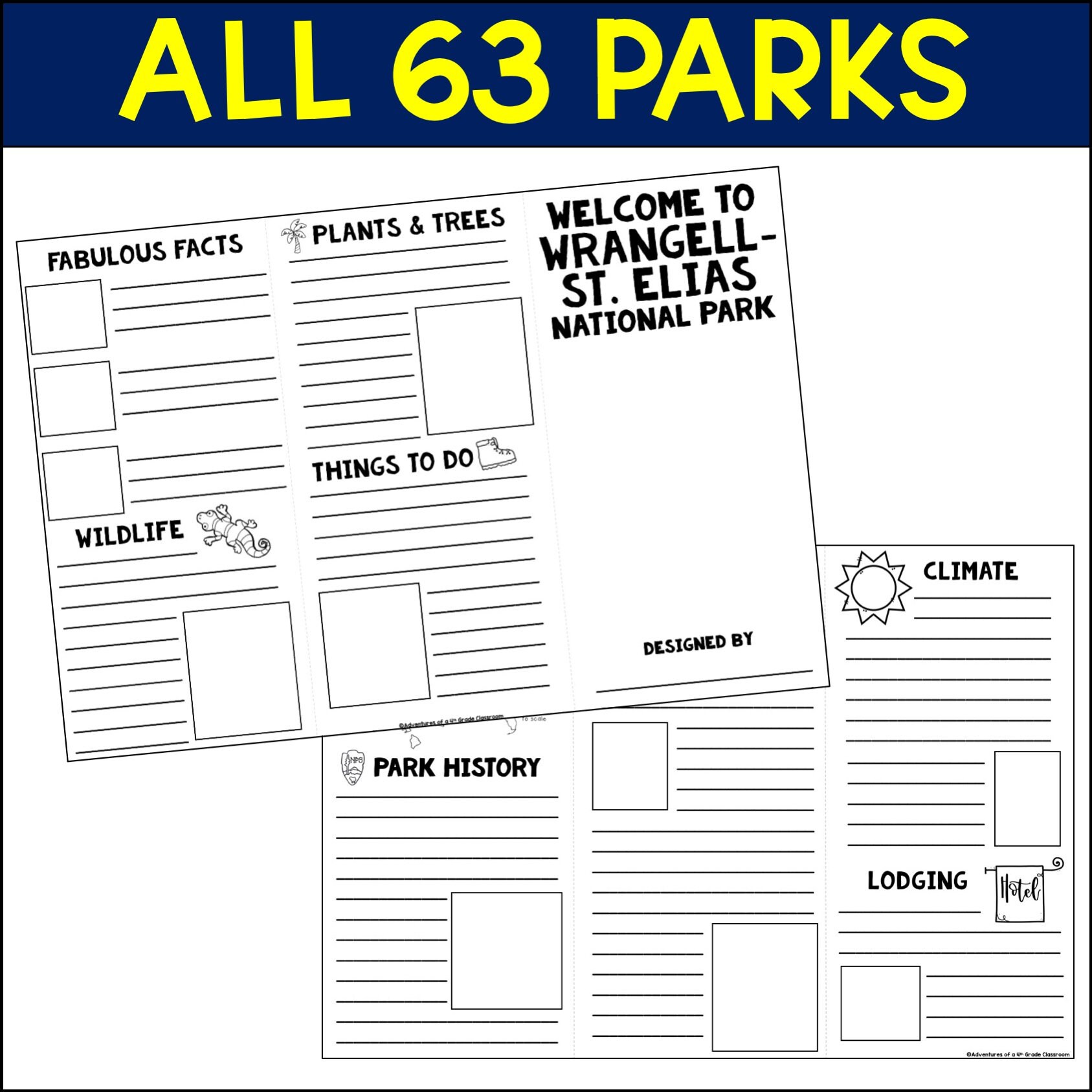 National Park Research Project Brochures - Etsy