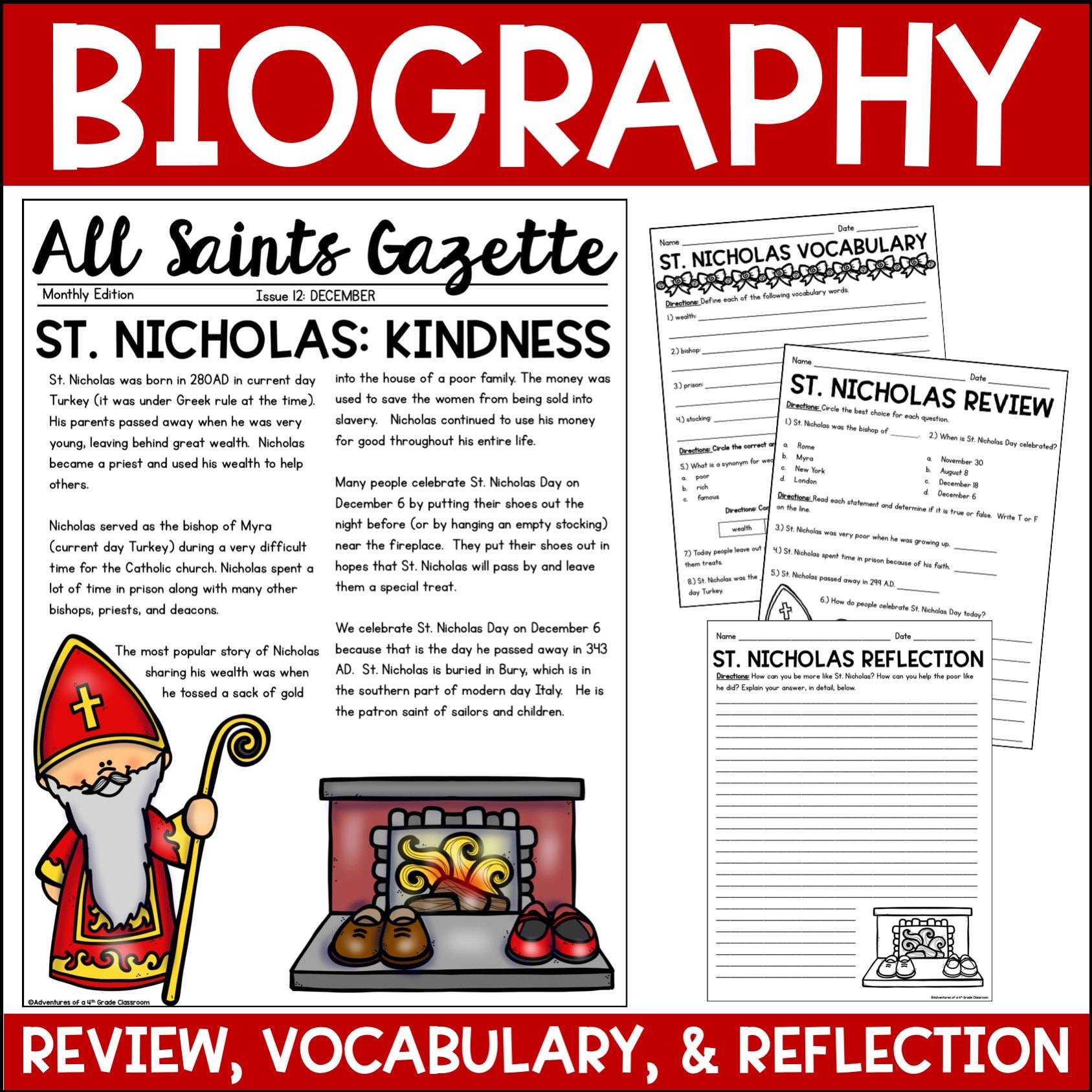 St. Nicholas Day Biography & Activities - Etsy