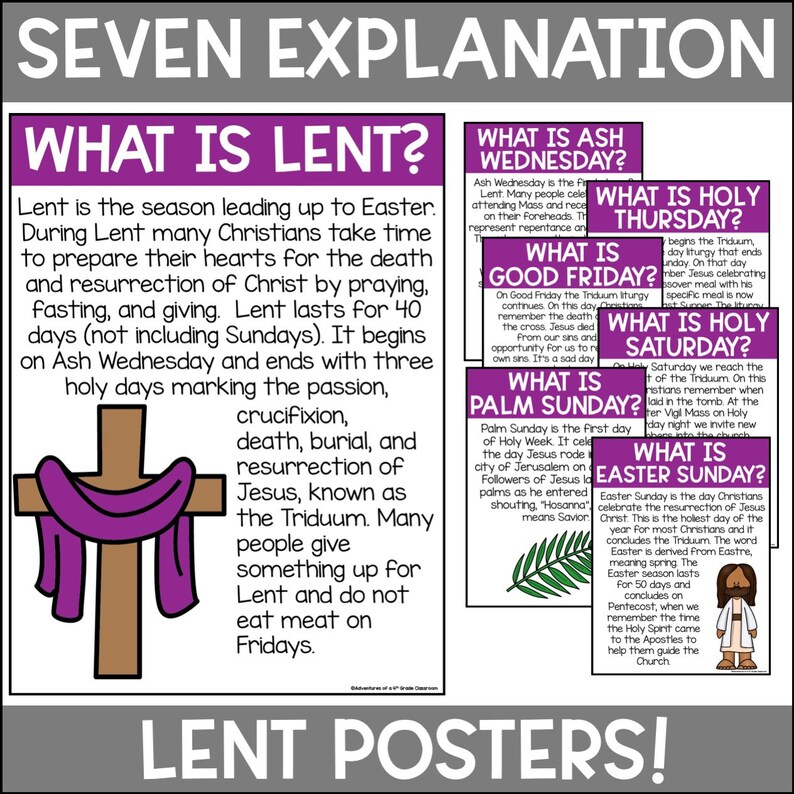 Lent Posters | Classroom Decor - Etsy