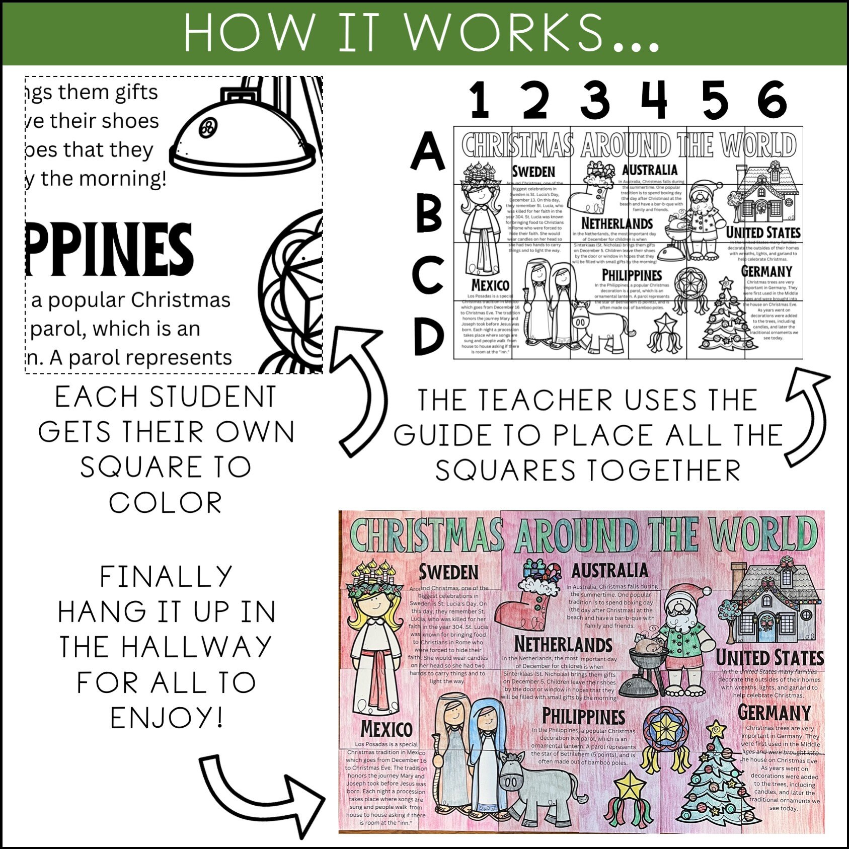 Christmas Around the World Collaborative Poster - Etsy