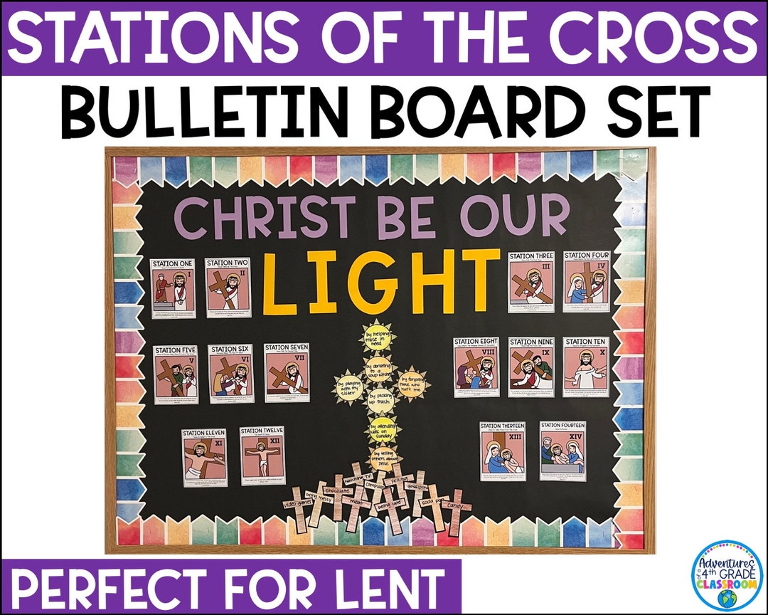 Stations of the Cross Bulletin Board | Ash Wednesday | Lent - Etsy