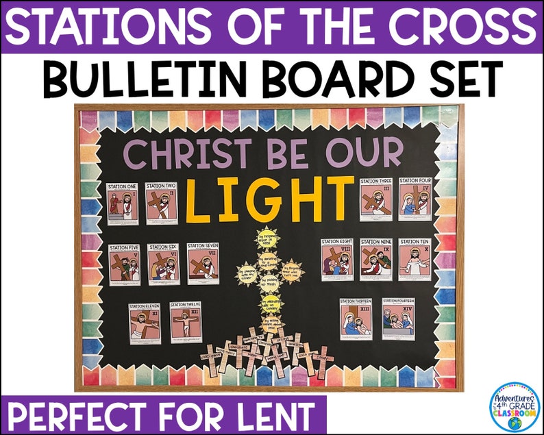 Stations of the Cross Bulletin Board | Ash Wednesday | Lent - Etsy