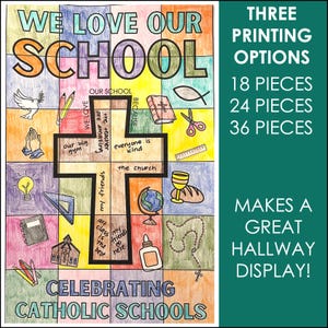 Catholic Schools Week Collaborative Coloring Poster Writing Activity ...