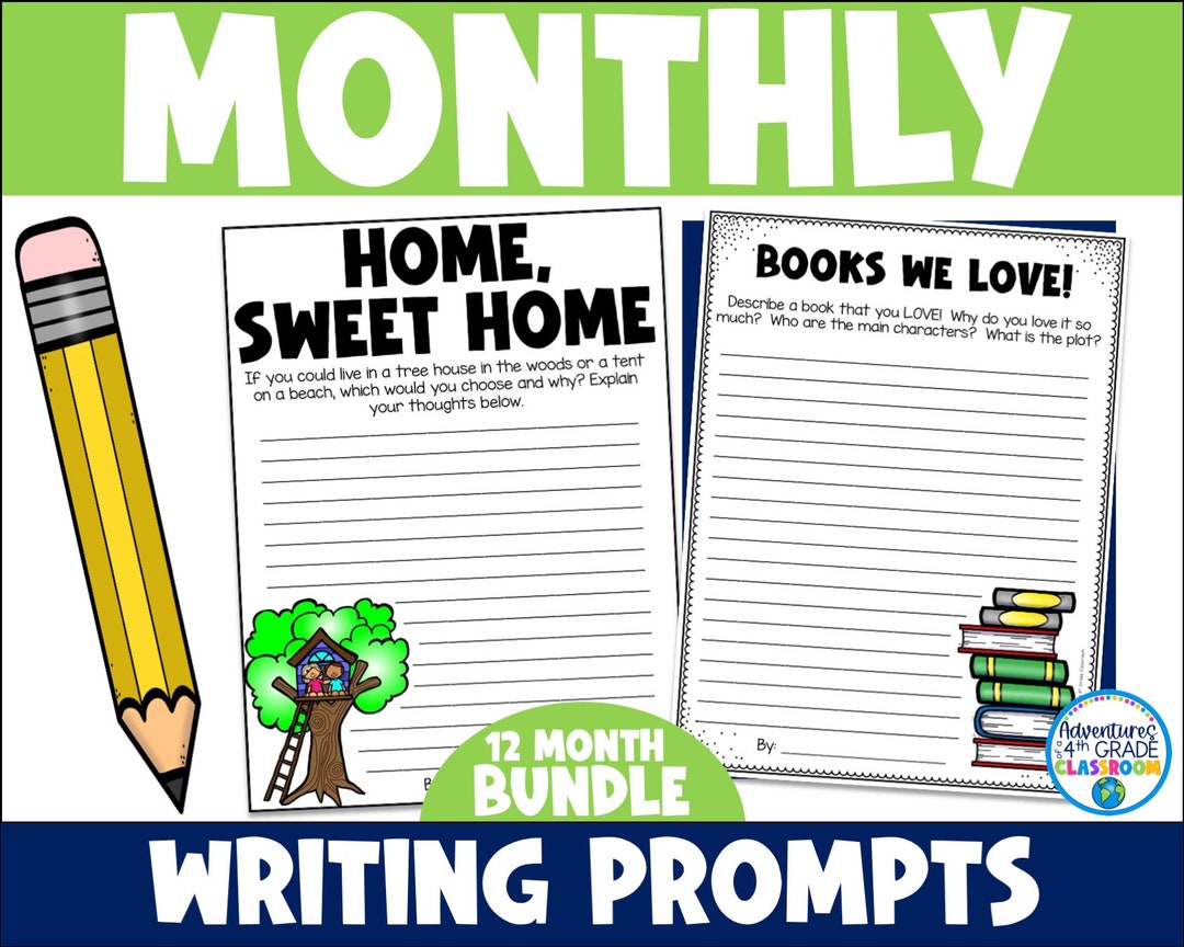 Monthly Writing Prompts Bundle - Etsy