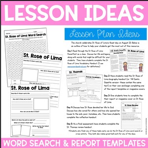 St. Rose of Lima Biography & Activities - Etsy