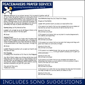 Peacemakers Prayer Service | Catholic Schools Week - Etsy