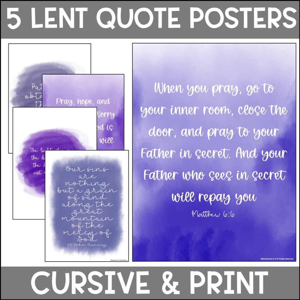 Lent Posters Classroom Decor - Etsy