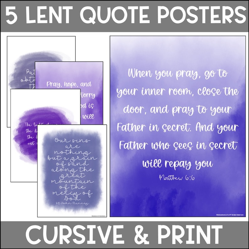 Lent Posters | Classroom Decor - Etsy