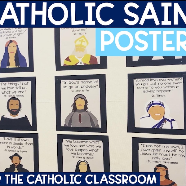 Catholic Saint Posters for Classroom - Etsy